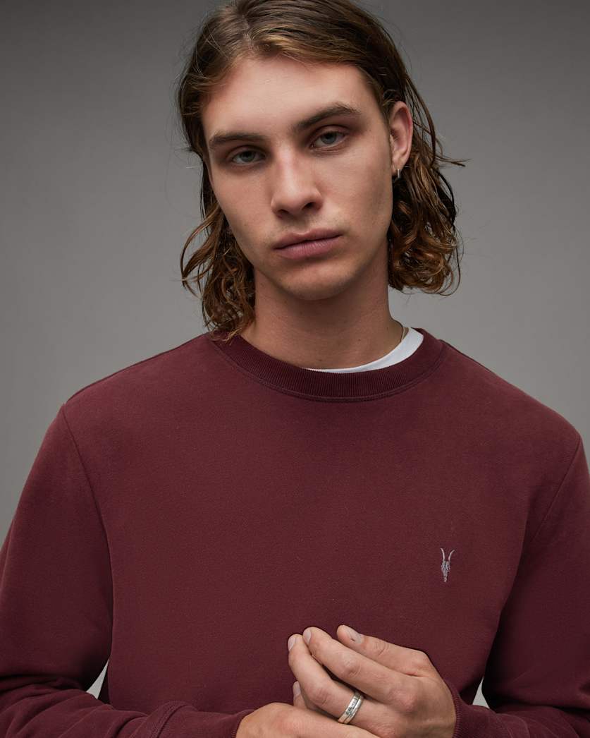 Raven Crew Neck Ramskull Sweatshirt MARS RED | ALLSAINTS